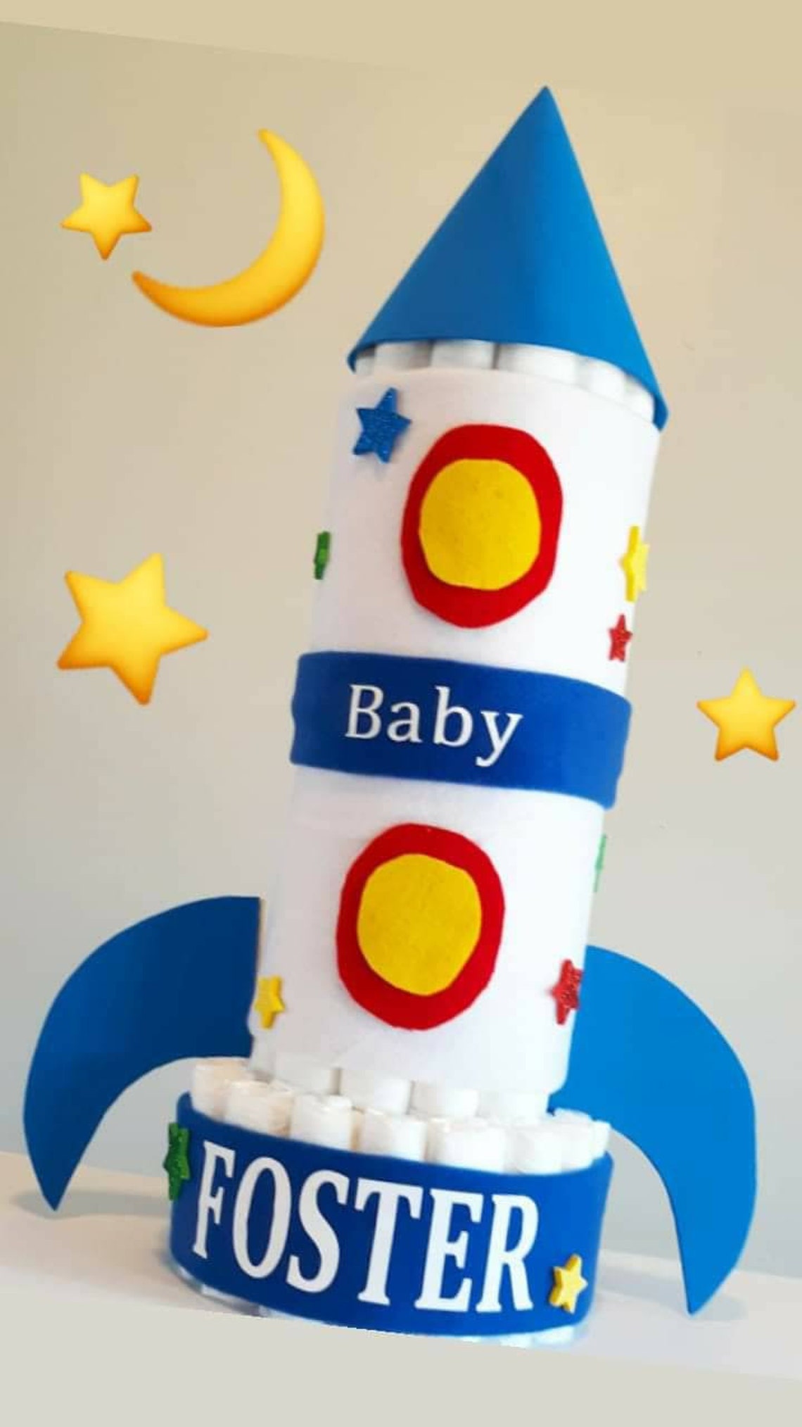 Rocket Ship Diaper Cake Space Diaper Cake Space Baby | Etsy