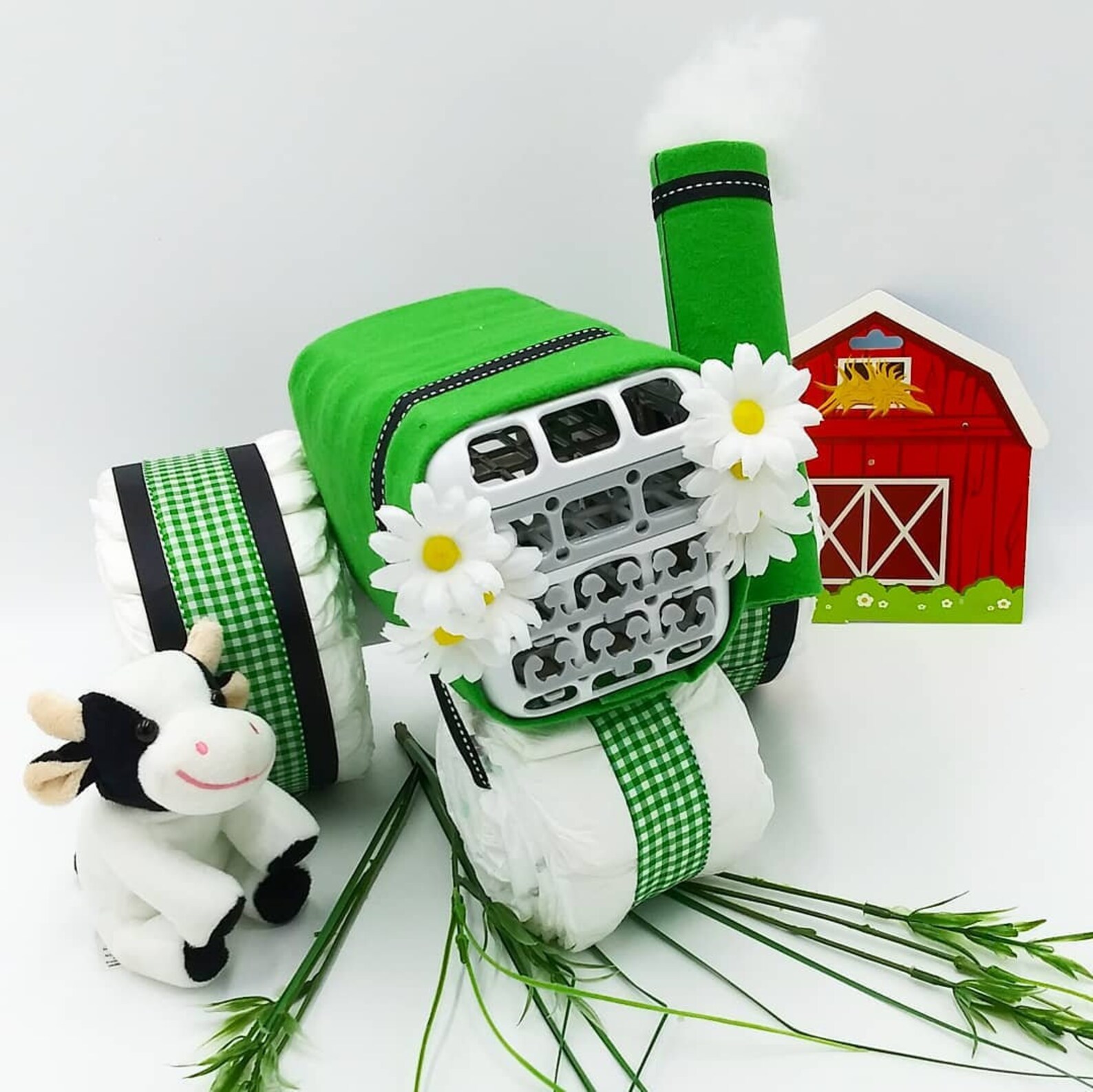 Country Diaper Cake Tractor Diaper Cake Farm Baby Shower - Etsy