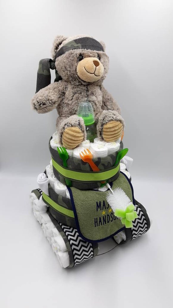 Camo Diaper Cakes For Boys