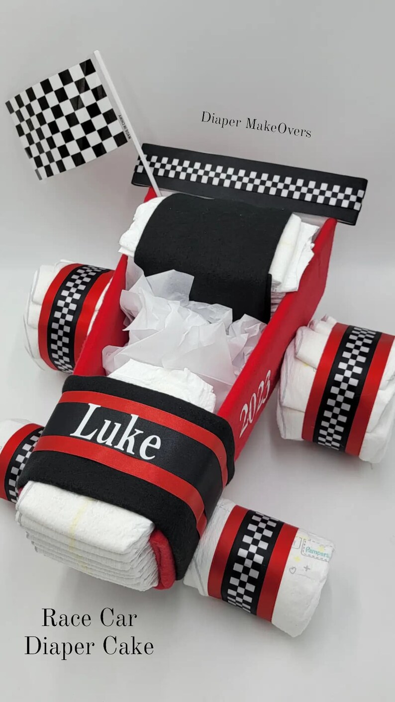 Racing Fans Race Car Diaper Cake Diaper Cake Baby Shower - Etsy