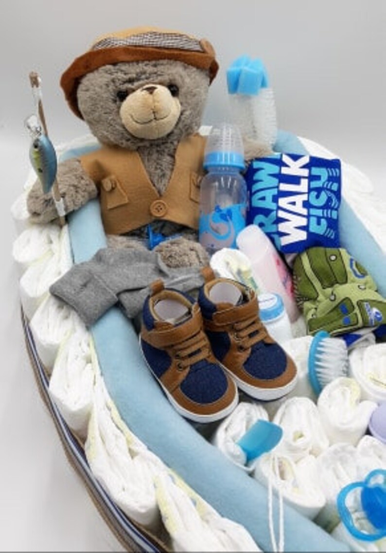 Fishing Boat Diaper Cake Fishing Baby Shower Boat Baby | Etsy