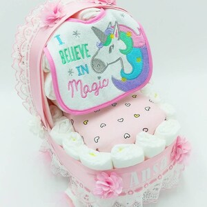 Baby Carriage Diaper Cake - Carriage Diaper Cake - Girl Diaper Cake ...