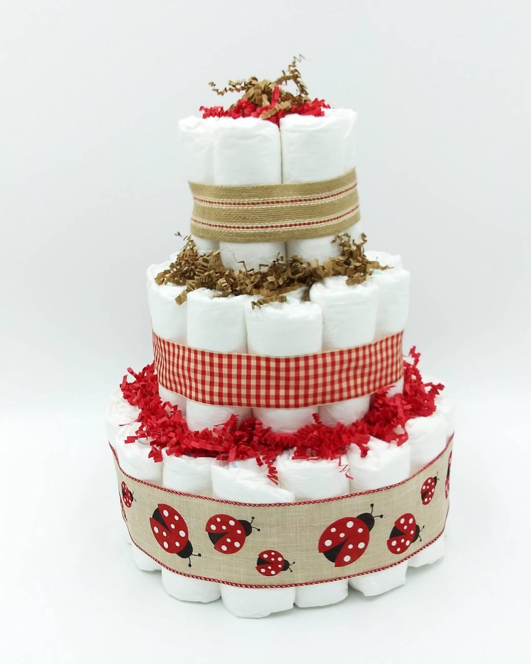 Lady Bug Diaper Cake - Girl Baby Shower - - Etsy
