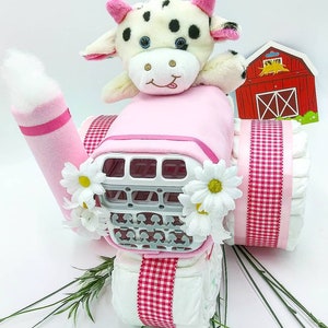 Farm Diaper Cake - Tractor Diaper Cake - Country Baby Shower ...