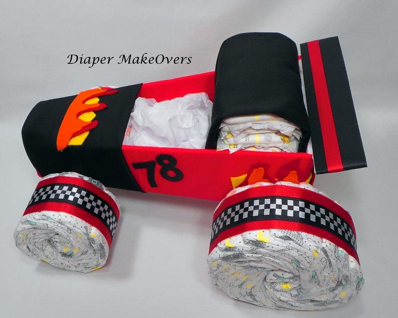 Race Car Diaper Cake Diaper Cake Car Diaper Cake Baby | Etsy