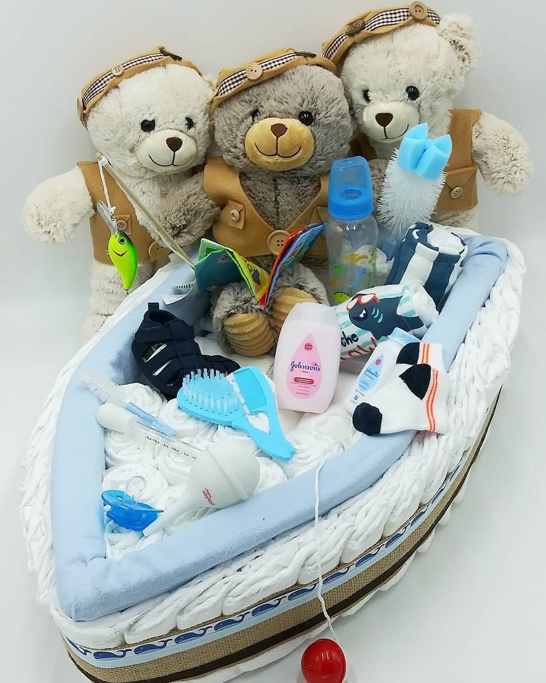 Nautical Diaper Cake Fishing Diaper Cake Boat Baby Shower | Etsy