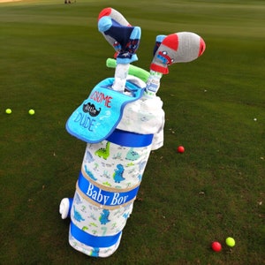 Golf Baby Shower - Golf Bag Diaper Cake - Baby Shower Gifts - Baby Boy ...