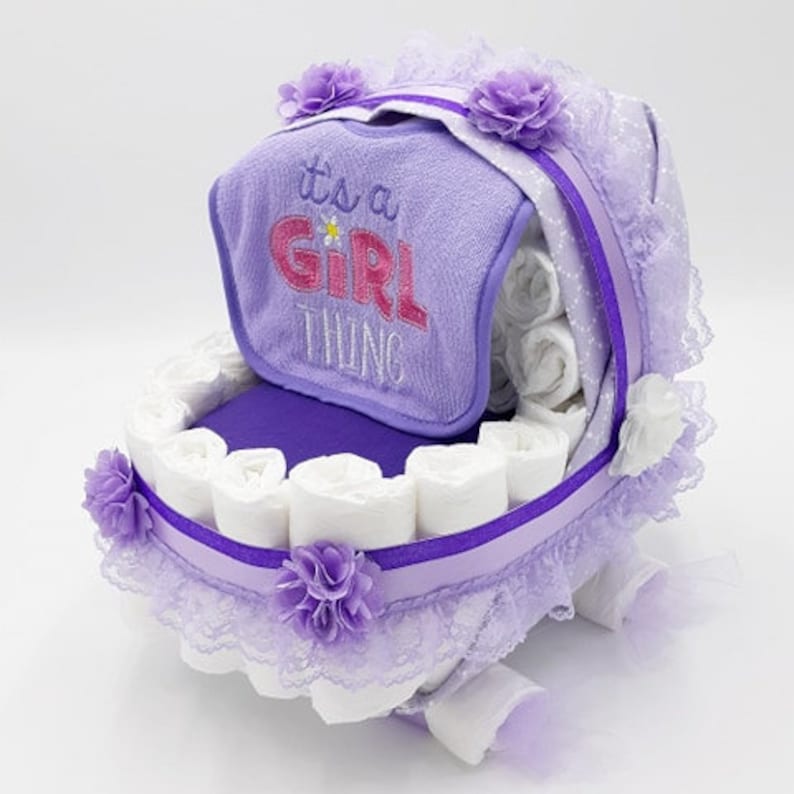 Baby Carriage Diaper Cake Baby Shower Decoration Unique - Etsy