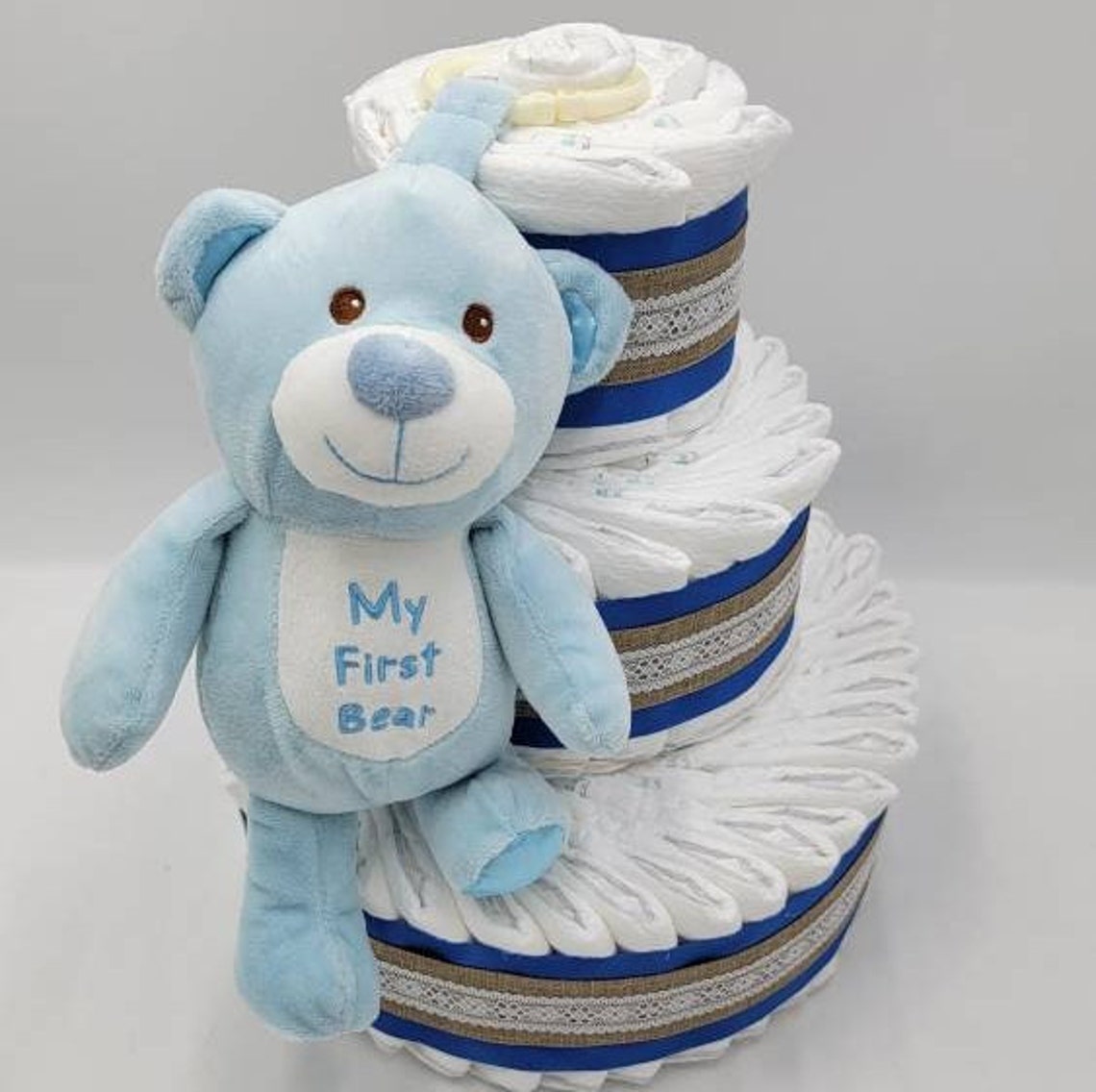 Boy Bear Diaper Cake Keepsake Bear - Etsy