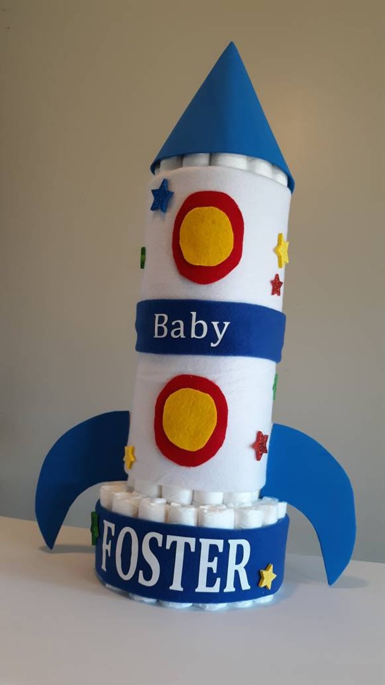 Rocket Ship Diaper Cake Space Diaper Cake Space Baby | Etsy