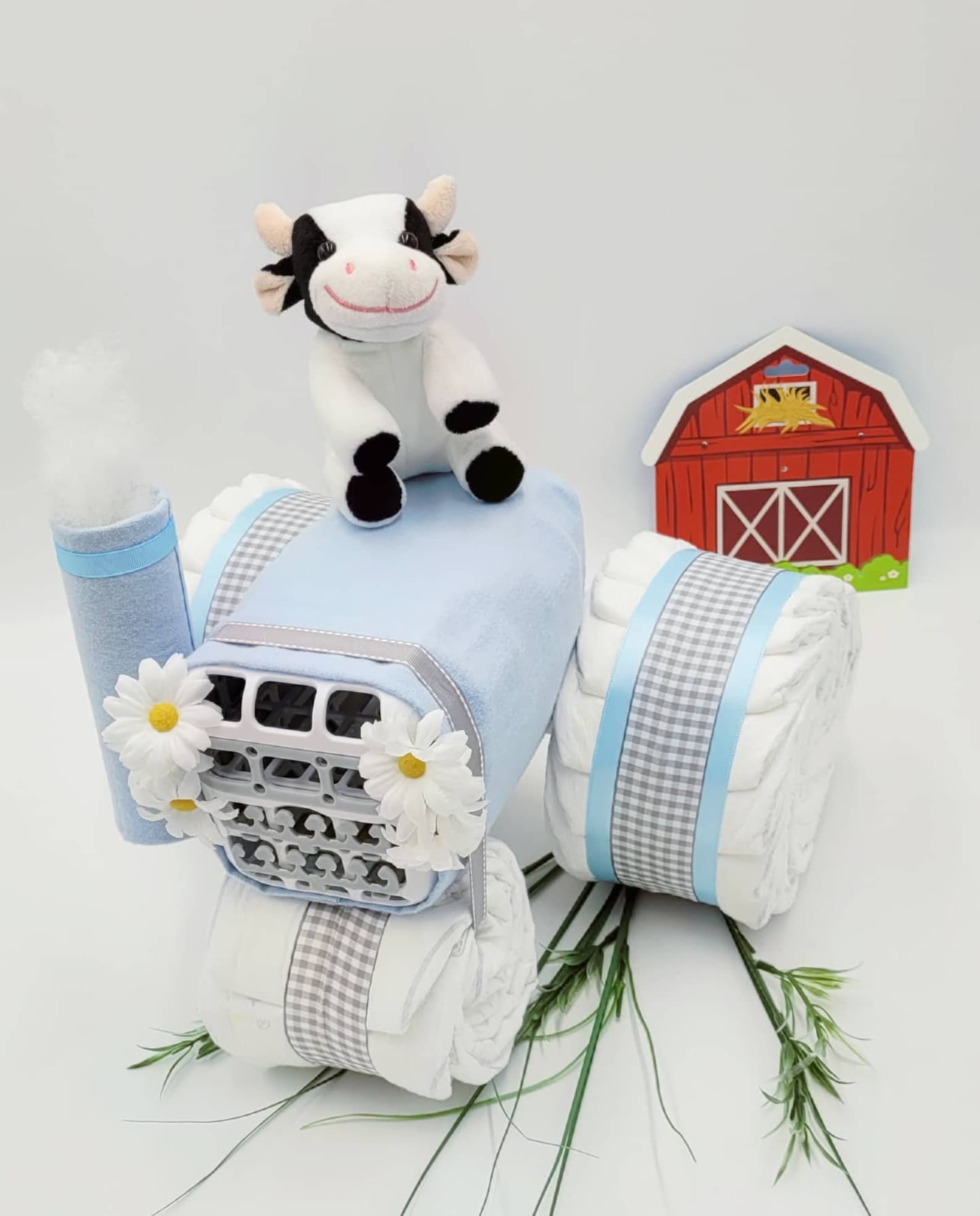 Tractor Diaper Cake Country Baby Shower Decorations Farm - Etsy