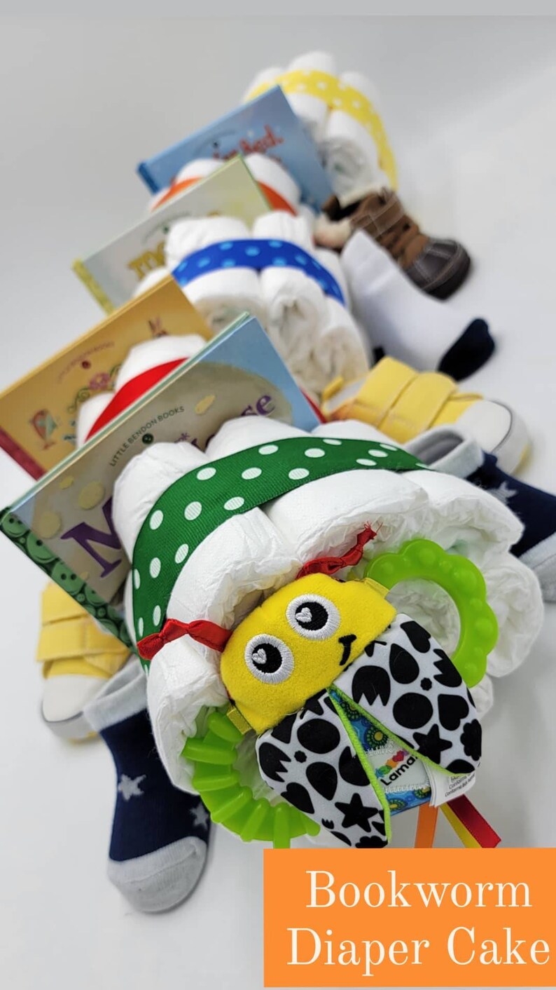 Book Diaper Cake - Caterpillar Diaper Cake - Diaper Cake - Book Baby ...
