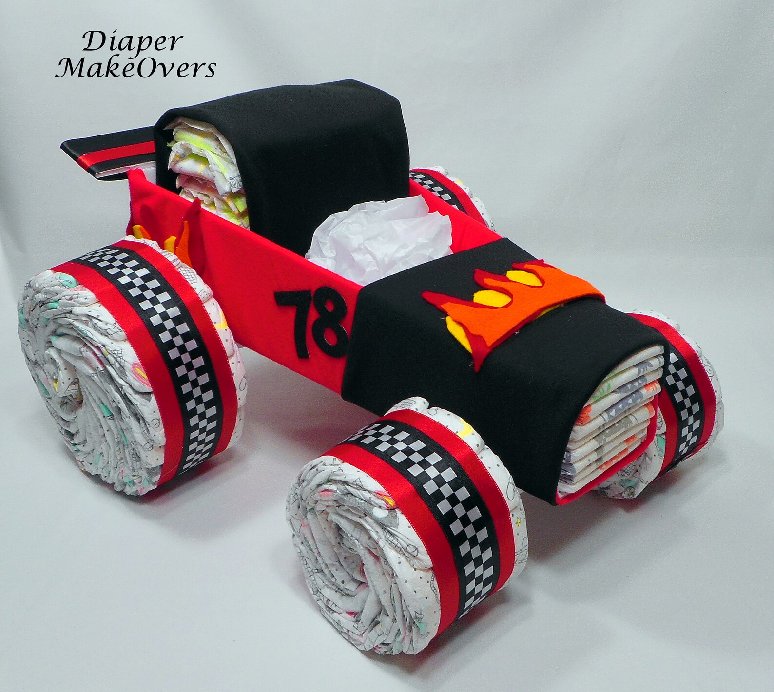 Race Car Diaper Cake Car Diaper Cake Baby Shower | Etsy