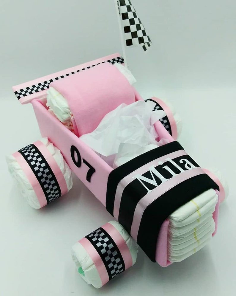 Race Car Baby Shower Diaper Cake Diaper Cake Baby | Etsy
