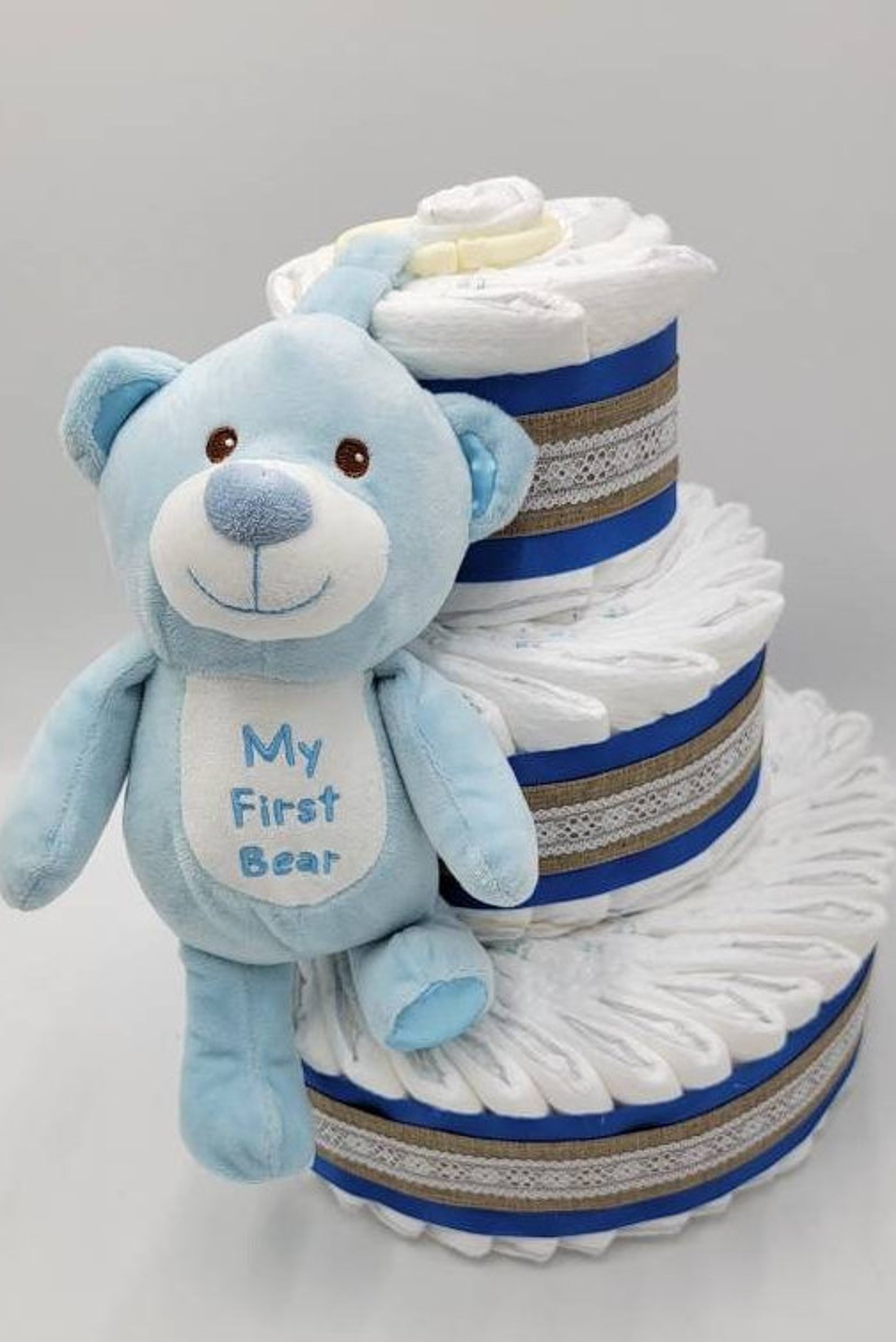 Boy Bear Diaper Cake Keepsake Bear - Etsy