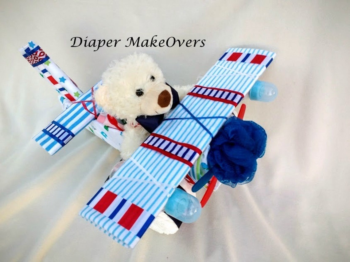 Airplane Diaper Cake Baby Shower Decor Diaper Cakes Baby | Etsy