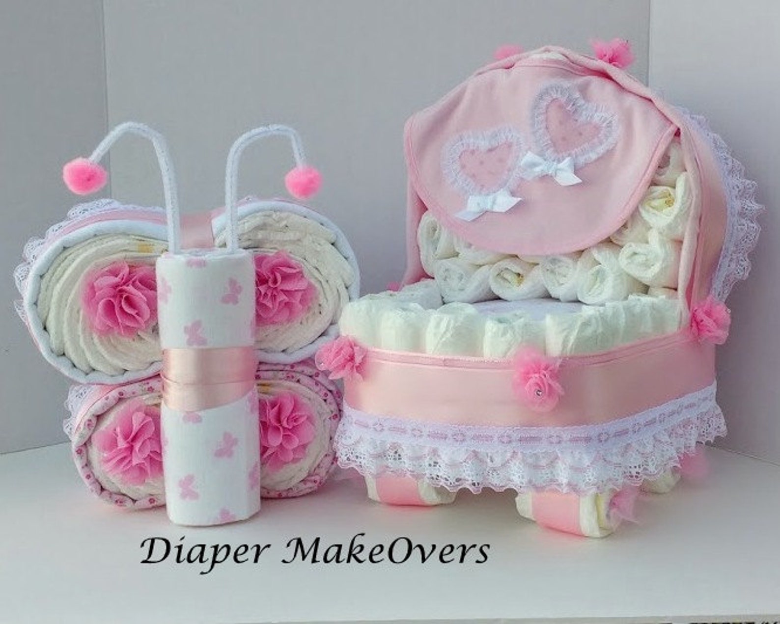 Baby Girl Gift Set Girl Diaper Cake Unique Baby Shower | Etsy
