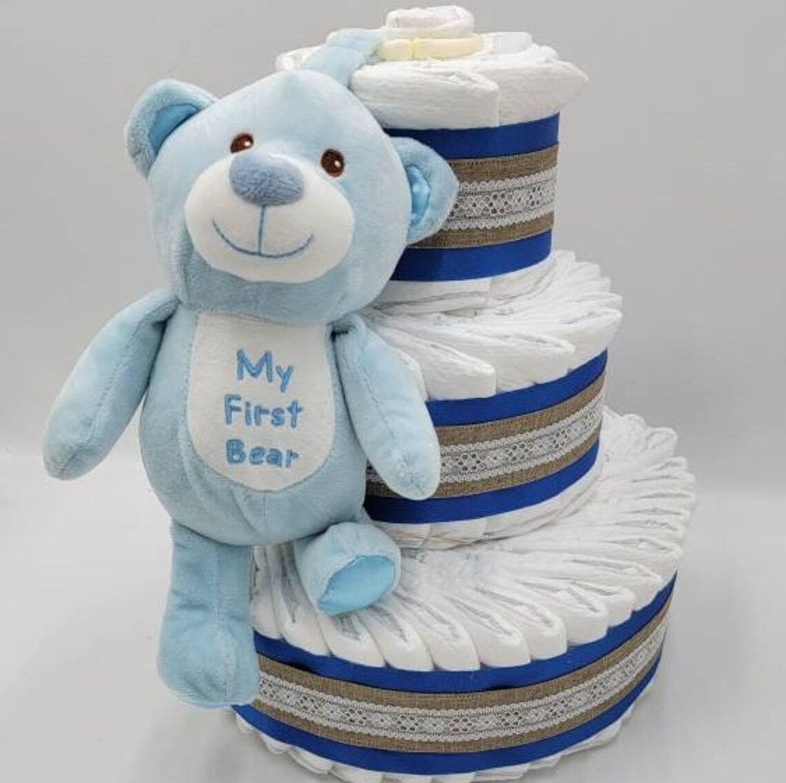 Boy Bear Diaper Cake Keepsake Bear - Etsy