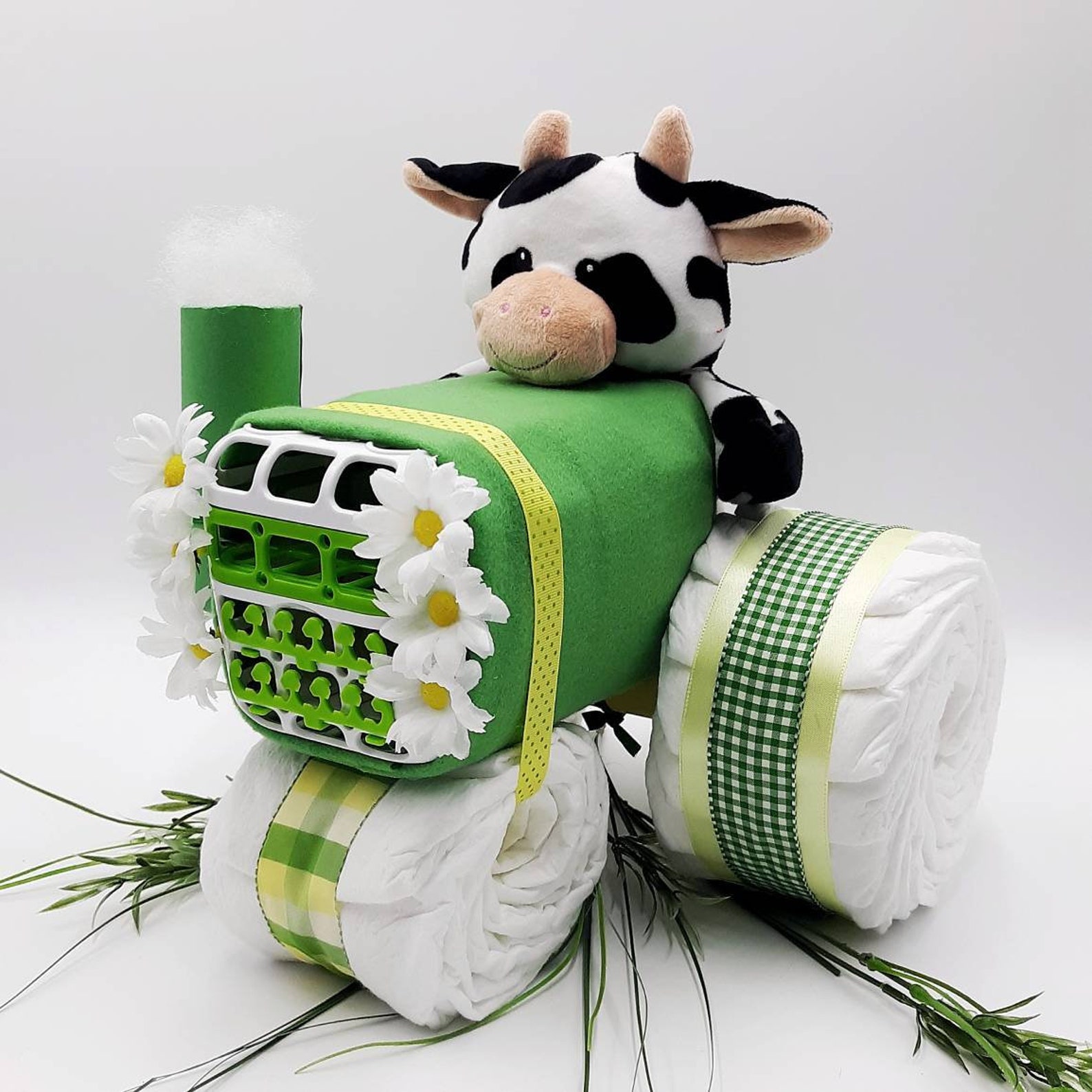 Farmer's Diaper Cake - Farm Tractor Diaper Cake - Country Baby Shower ...