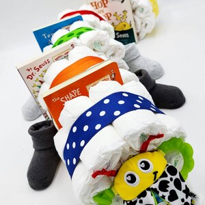 Book Diaper Cake - Caterpillar Diaper Cake - Diaper Cake - Book Baby ...