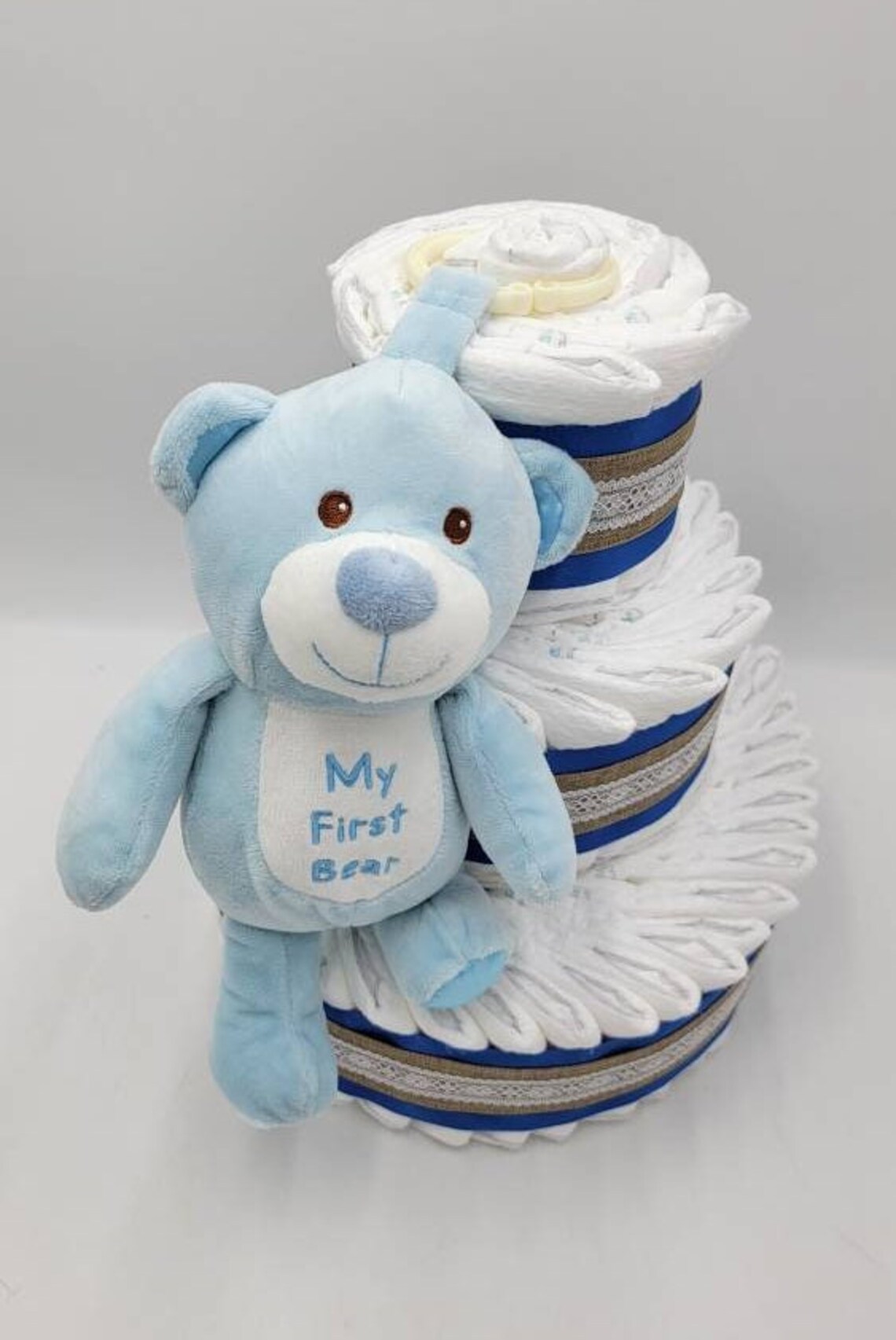 Boy Bear Diaper Cake Keepsake Bear - Etsy