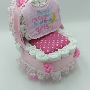 Baby Carriage Diaper Cake - Carriage Diaper Cake - Girl Diaper Cake ...