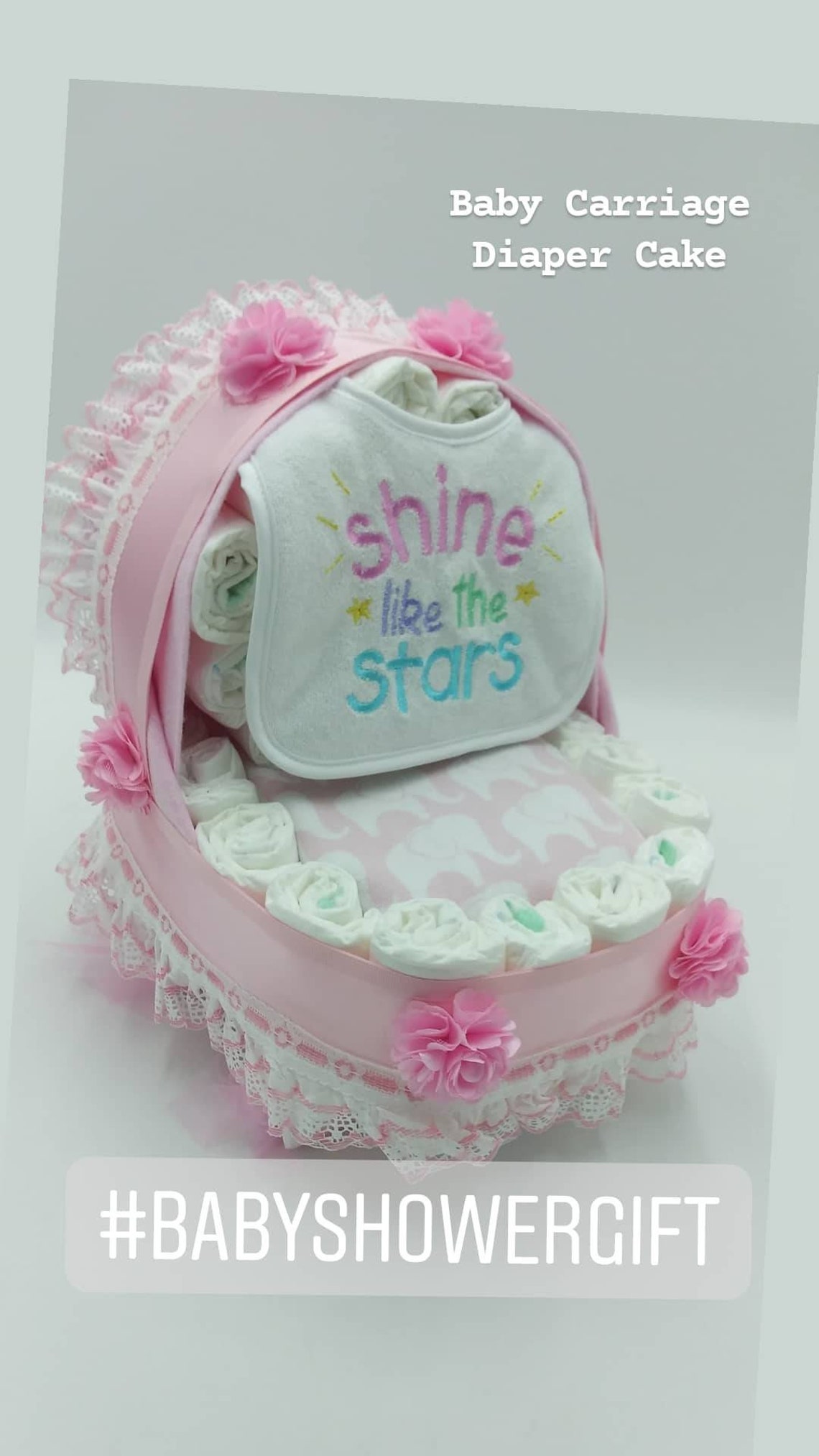 Baby Carriage Diaper Cake Carriage Diaper Cake Girl Diaper - Etsy