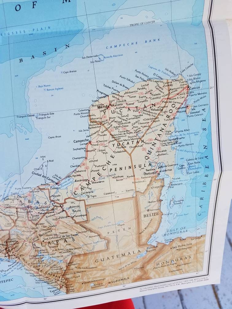 Set of Four Vintage 1960's Mexico Maps | Etsy