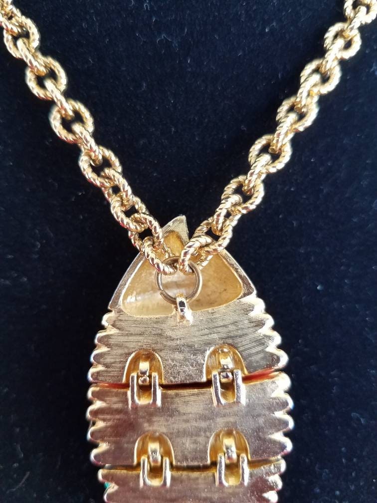 Vintage Reticulated Gold Toned Metal Fish With Colored Bars | Etsy