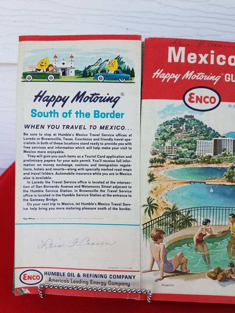 Set of Four Vintage 1960's Mexico Maps | Etsy