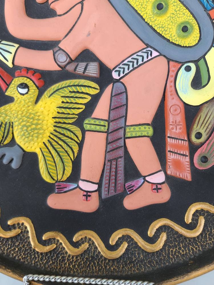 Vintage Mayan/aztec 14 Inch Salvador Central America Decorative Plate ...