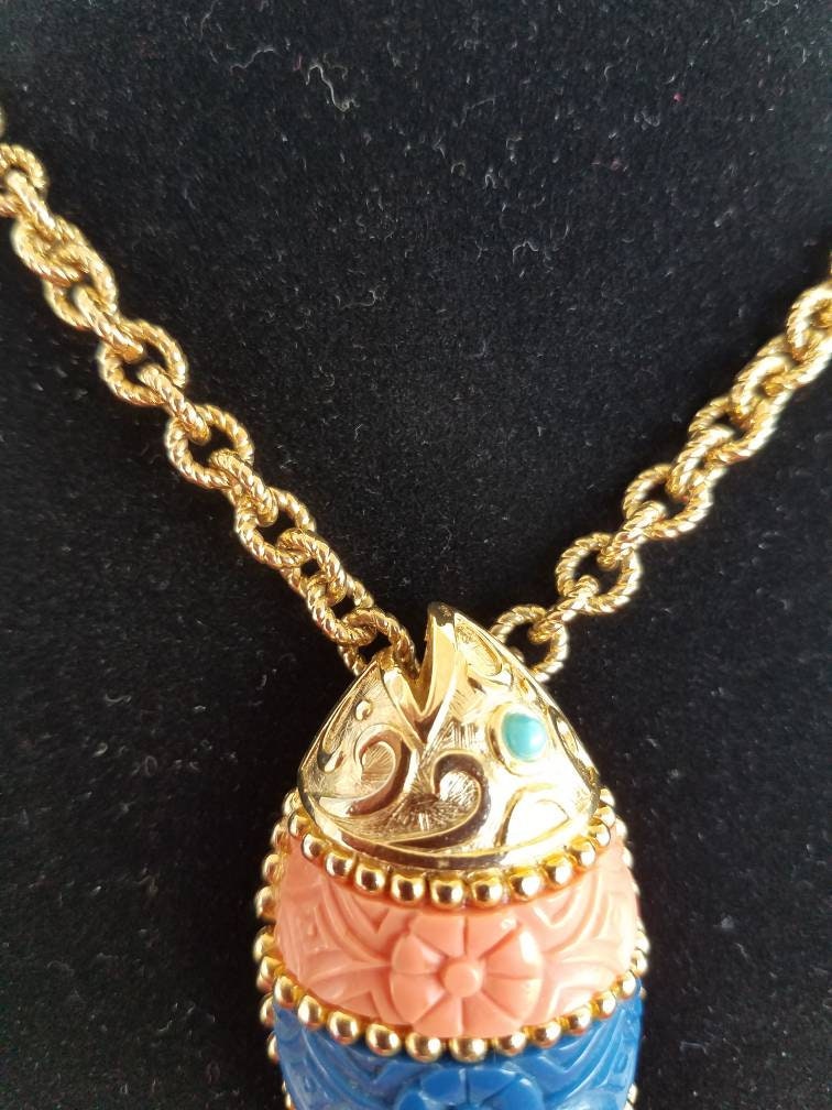 Vintage Reticulated Gold Toned Metal Fish With Colored Bars | Etsy