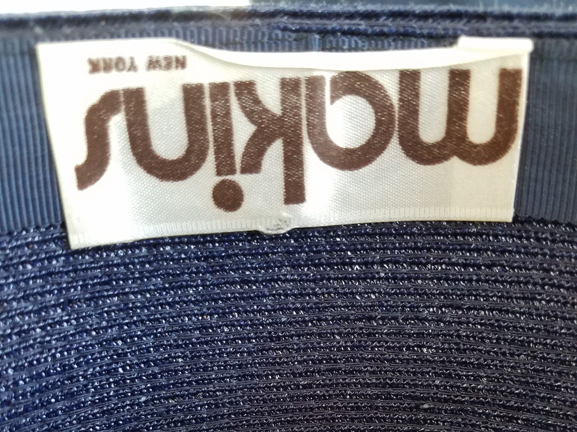 Women's Vintage Hat by Makins Navy Straw With Red Trim - Etsy