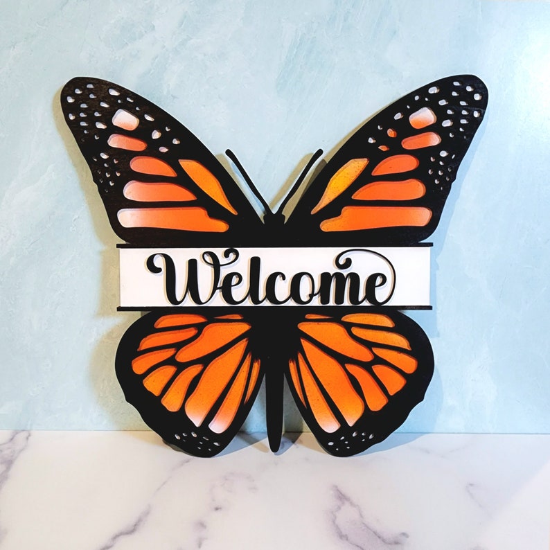 Butterfly Welcome Sign SVG Digital File Only Not a Physical Product - Etsy