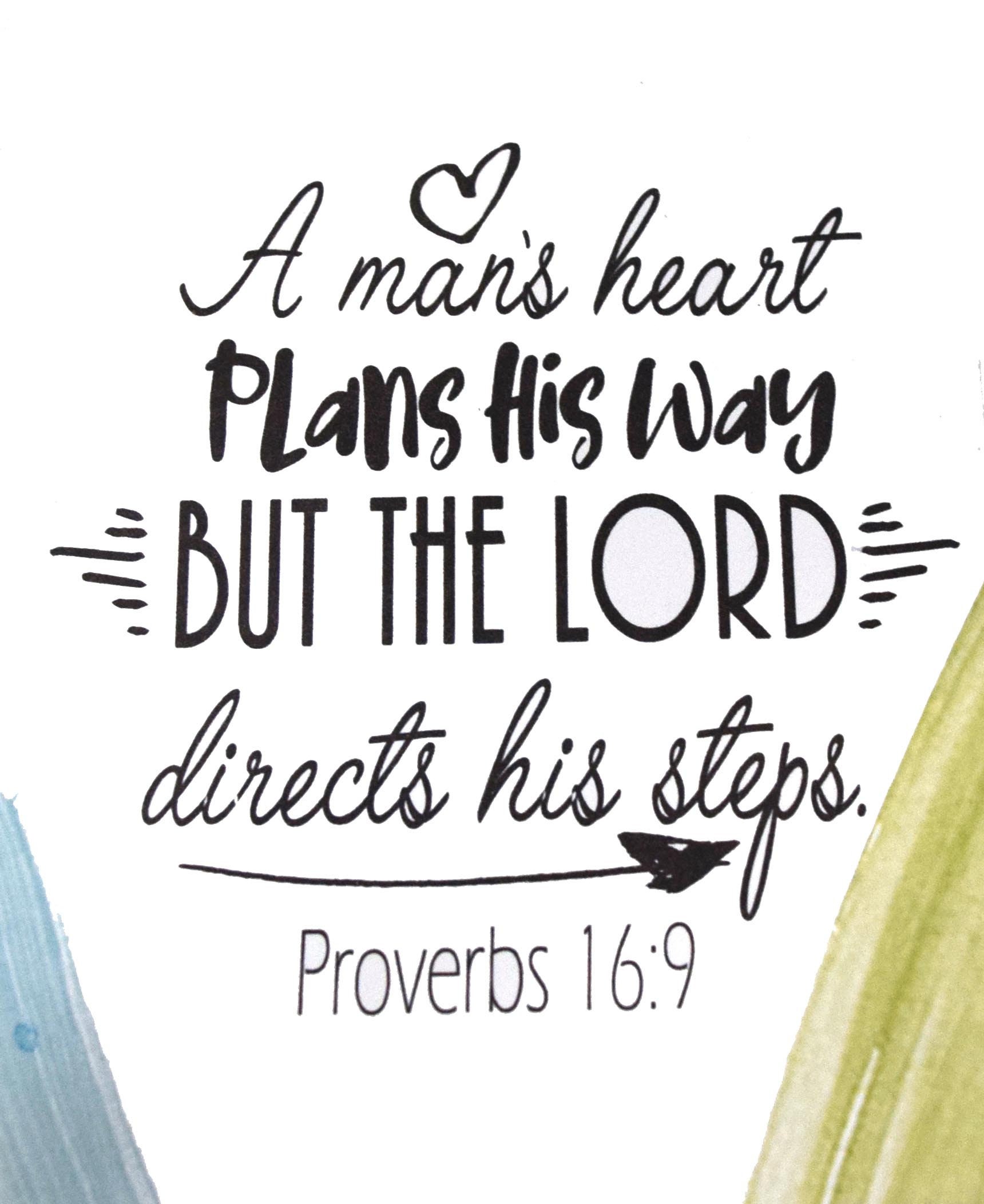 Bible Verse Card, Proverbs 16:9, Inspirational Watercolor Card - Etsy