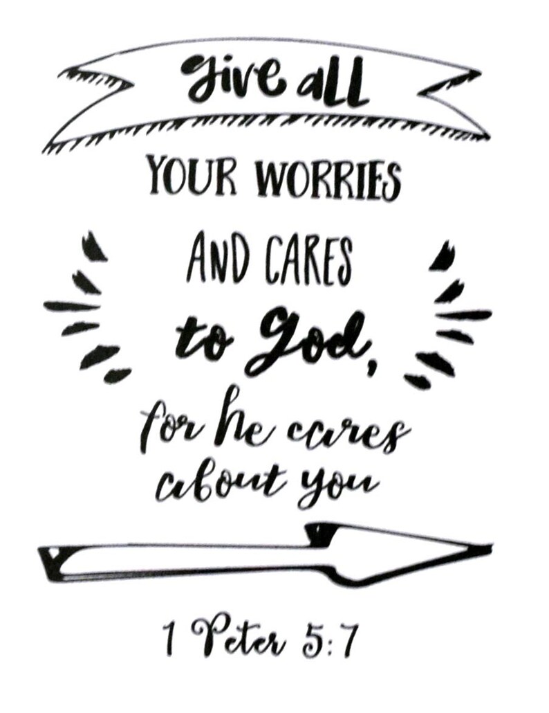 1 Peter 5:7, Bible Verse Card, Inspirational Watercolor Card ...