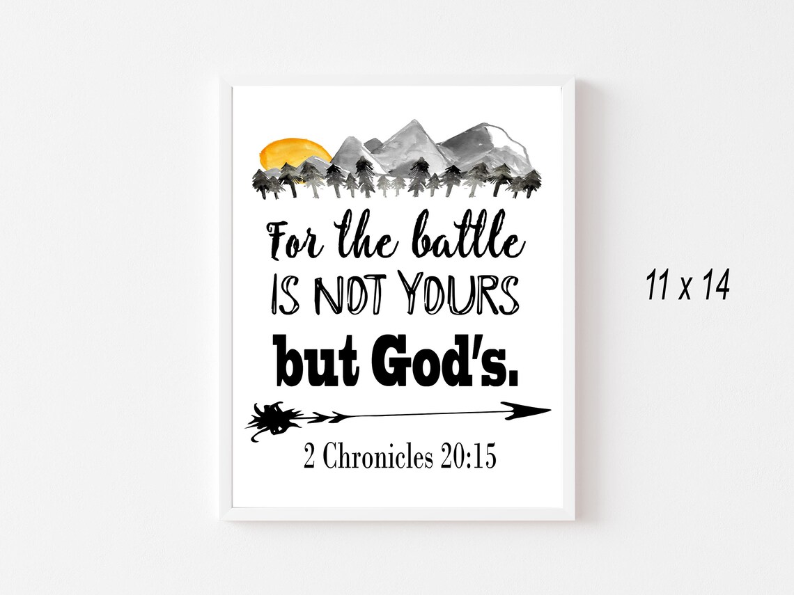 Bible Verse Art Prints, 2 Chronicles 20:15, Watercolor - Etsy