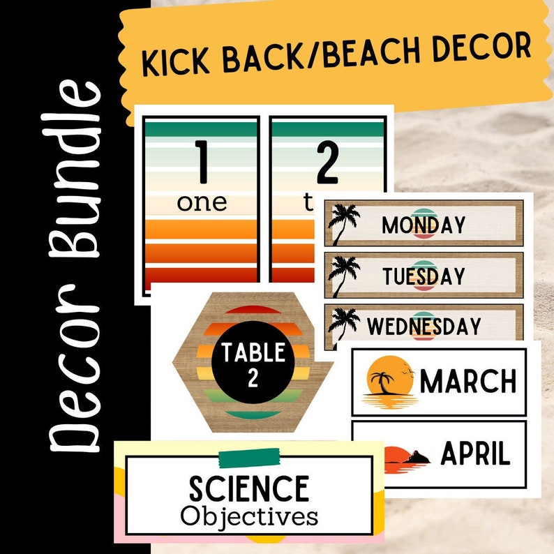 Kick Back/beach Classroom Decor Bundle - Etsy