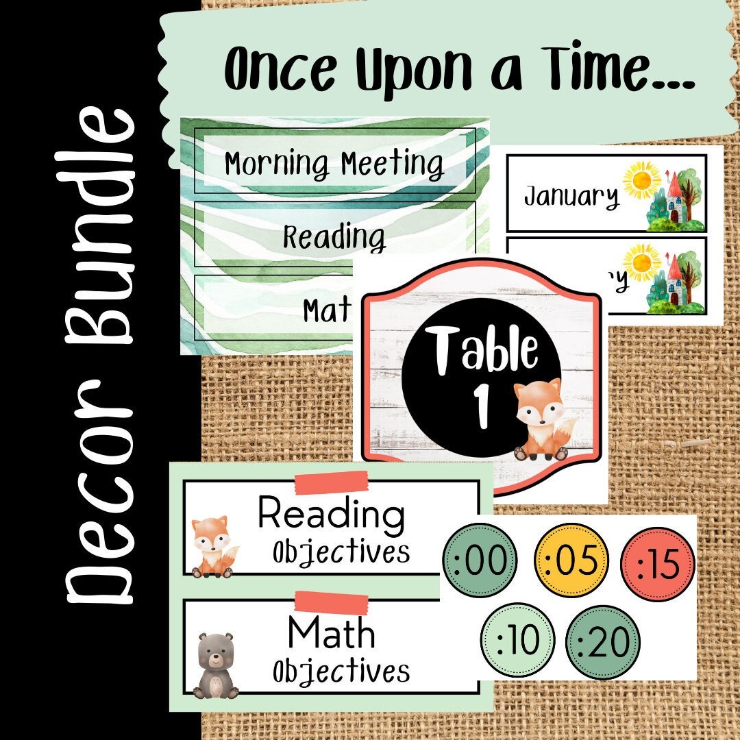 Once Upon a Time... Classroom Decor Bundle - Etsy Australia