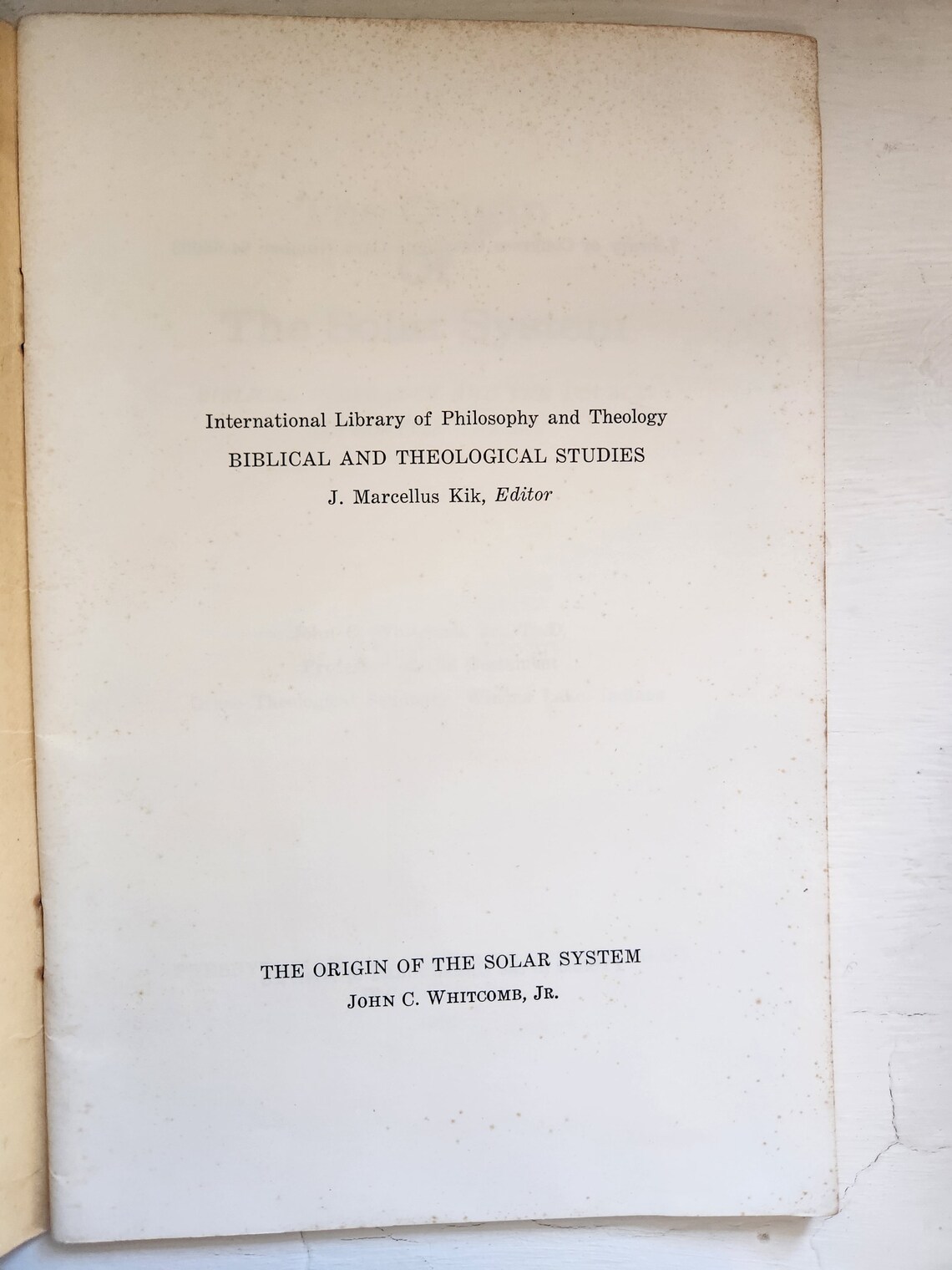 The Origin of the Solar System by John C. Whitcomb, 1964 - Etsy