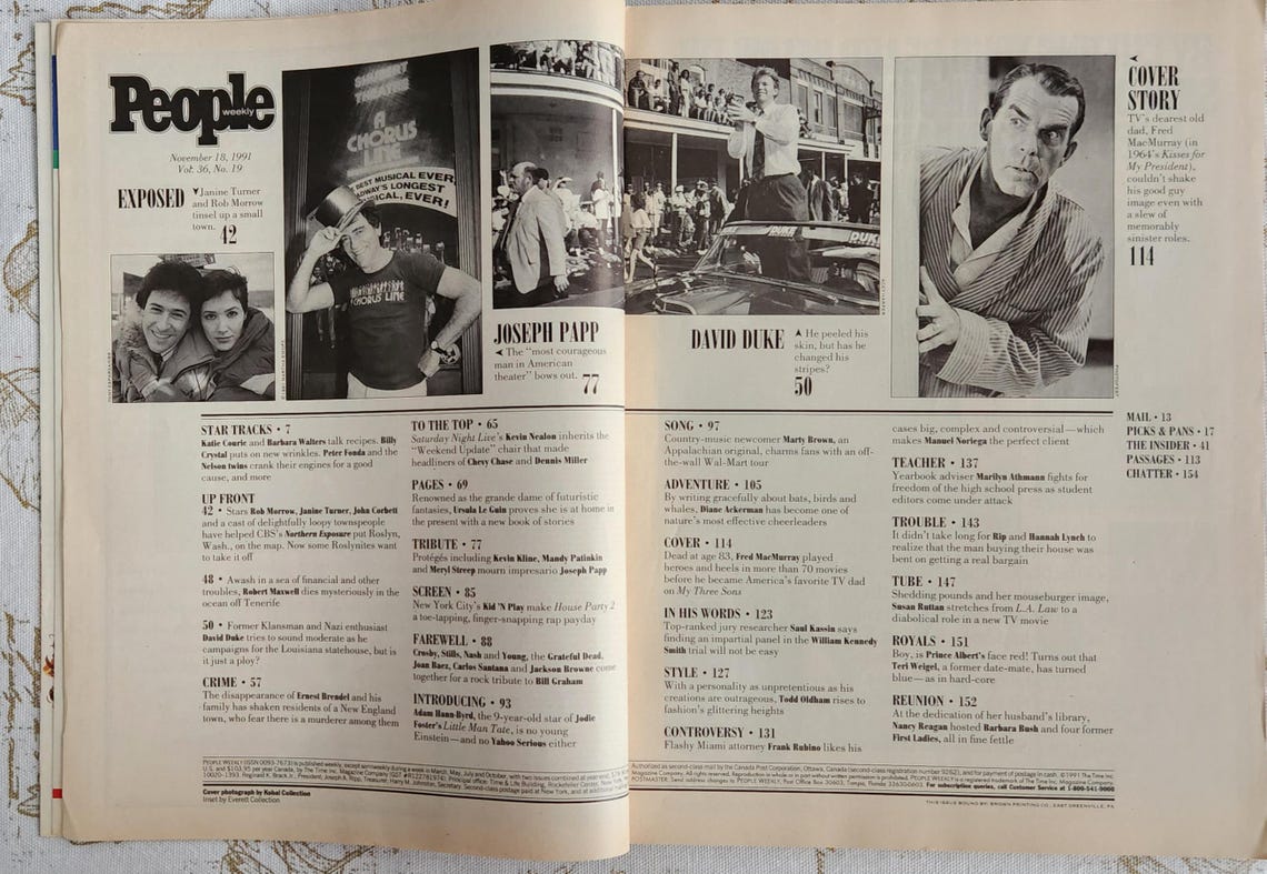 Pair of Nov 1991 People Magazines - Etsy