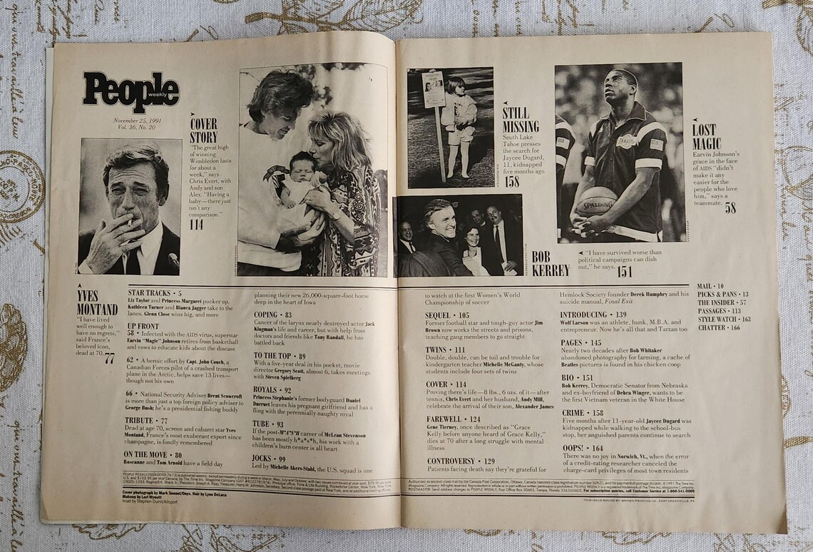 Pair of Nov 1991 People Magazines - Etsy