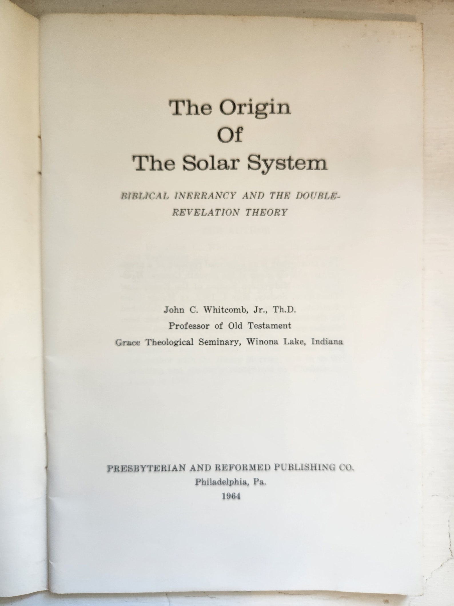 The Origin of the Solar System by John C. Whitcomb, 1964 - Etsy