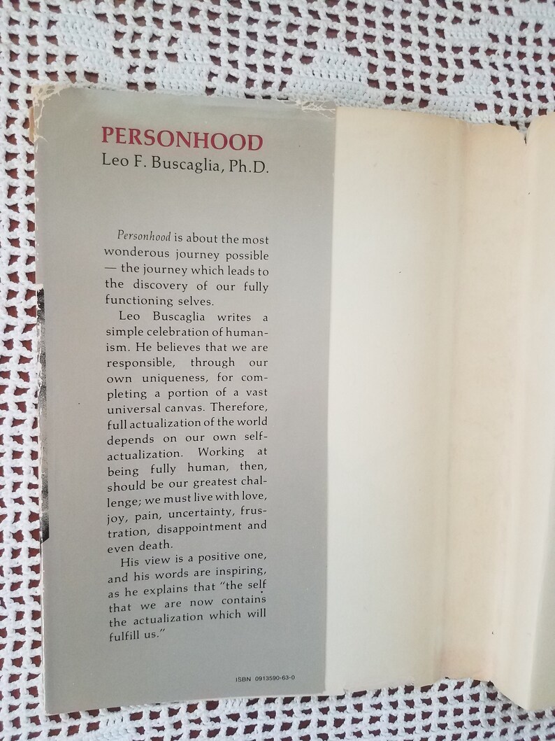 Personhood: the Art of Being Fully Human, by Leo F. Buscaglia, 1981 - Etsy