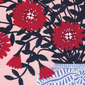 Red Flowers Art Print Floral Illustration Love Print | Etsy