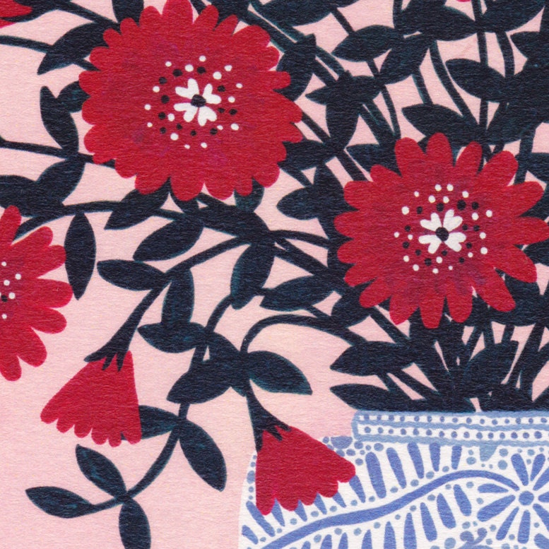 Red Flowers Art Print Floral Illustration A4 A3 A2 Sizes - Etsy