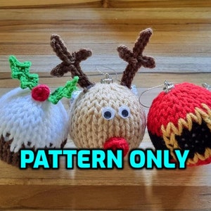 KNITTING MACHINE PATTERN - Christmas Baubles - Reindeer - Ornament ...