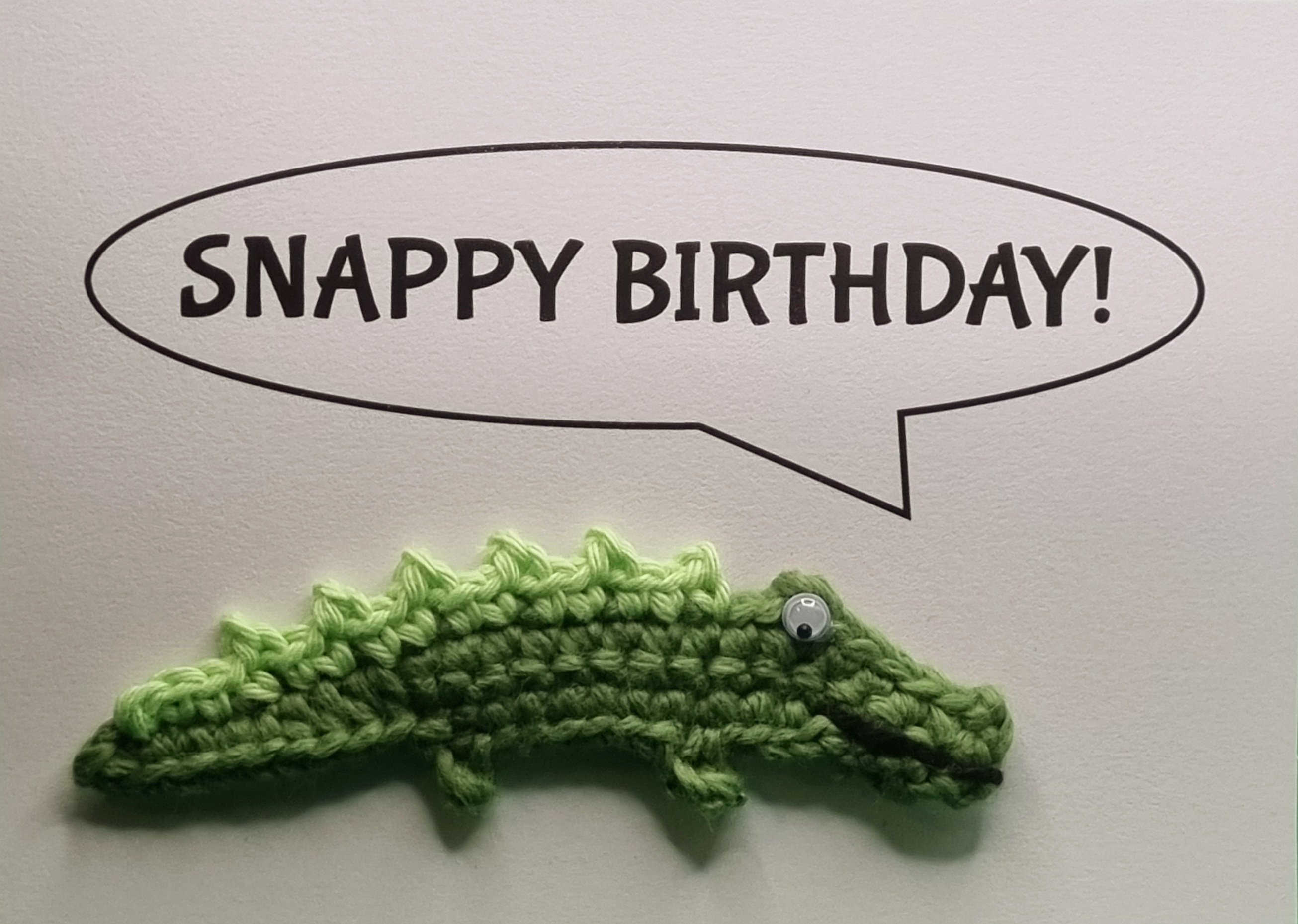 Handmade Birthday Card Crochet Animal Snappy Birthday - Etsy