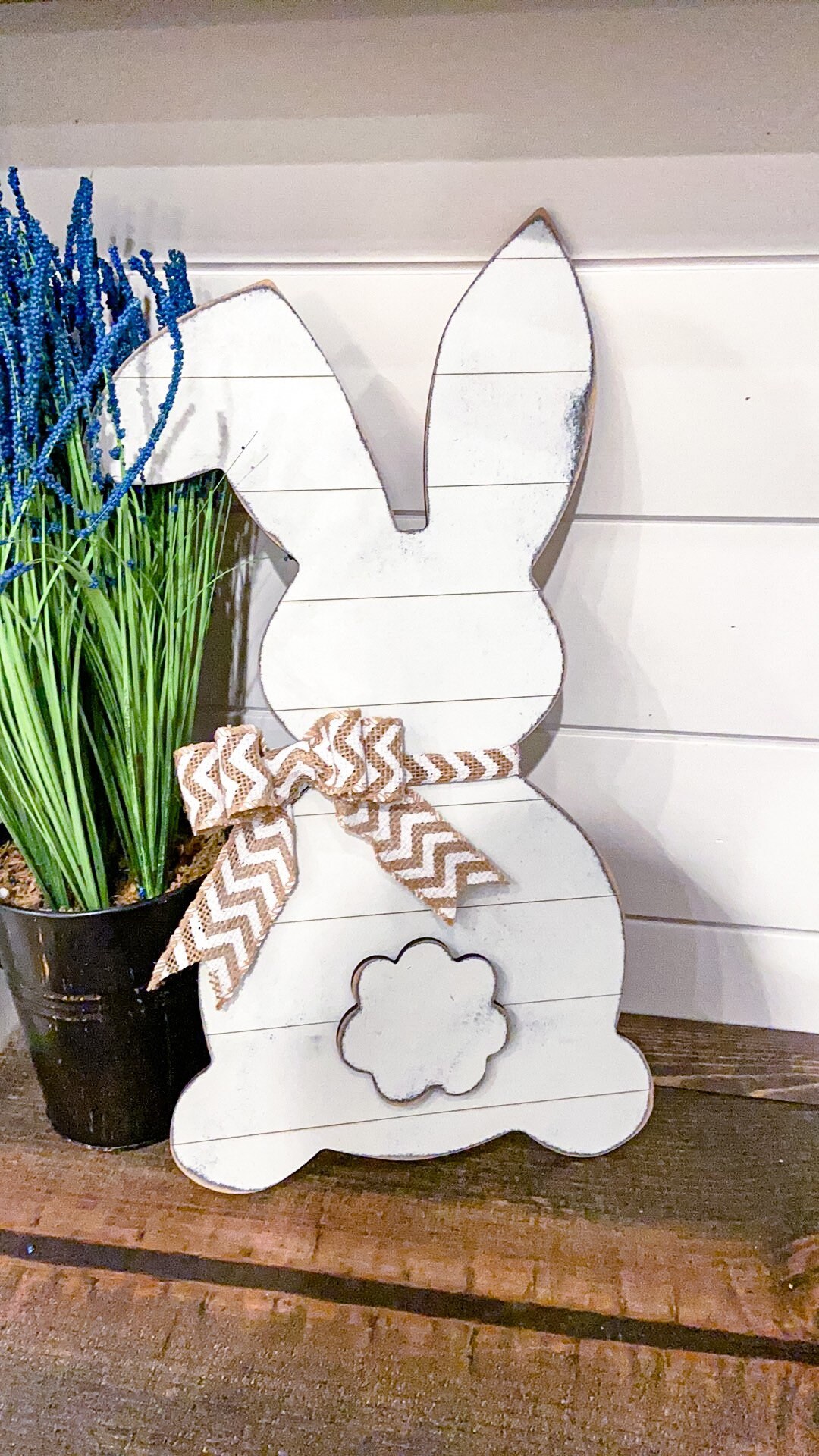 Farmhouse Easter Bunny - Rustic Easter Bunny - Wooden Bunny Decor ...
