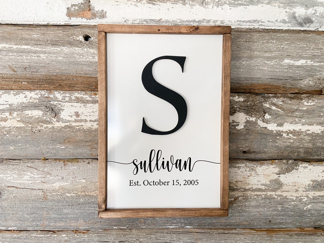 Personalized Wooden Family Name Sign With Established Date ...